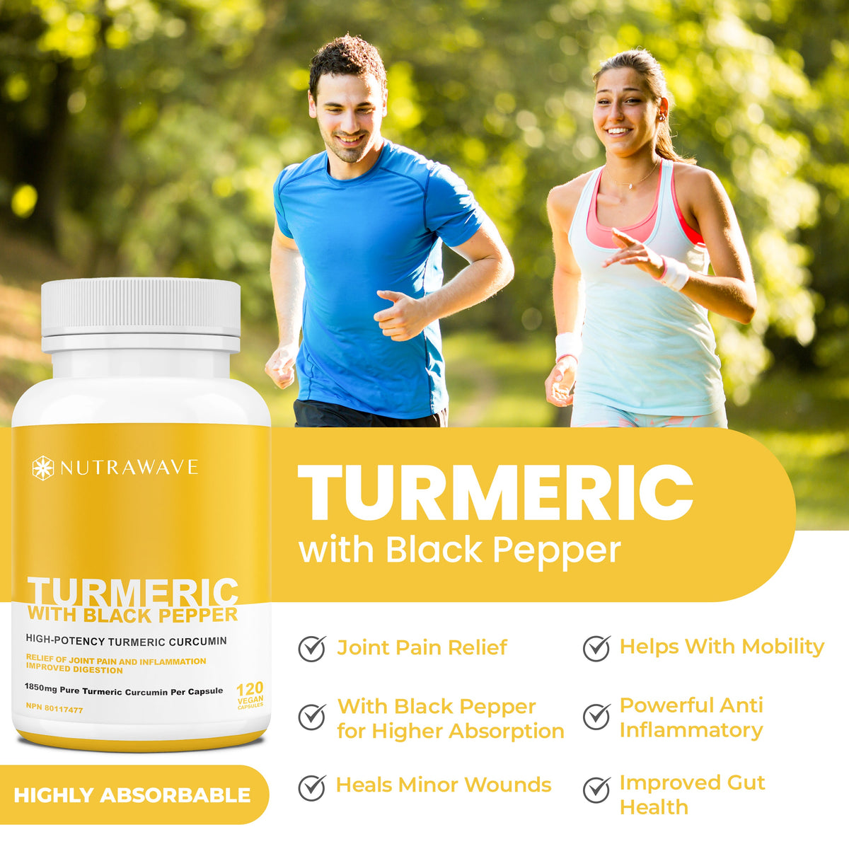 Turmeric Curcumin & Black Pepper Capsules – 1850mg – nutra-wave